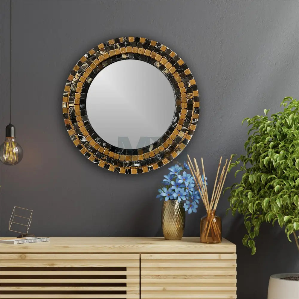 MIRROR MOSAIC | Mustard Black Antique-Inspired Bungalows